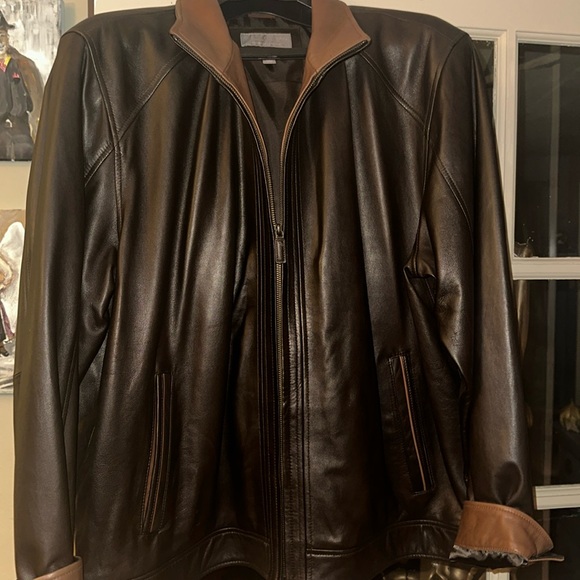 Daniel Cremieux | Jackets & Coats | Mens Chocolate Brown Rich Leather Jacket With Lighter Brown ...
